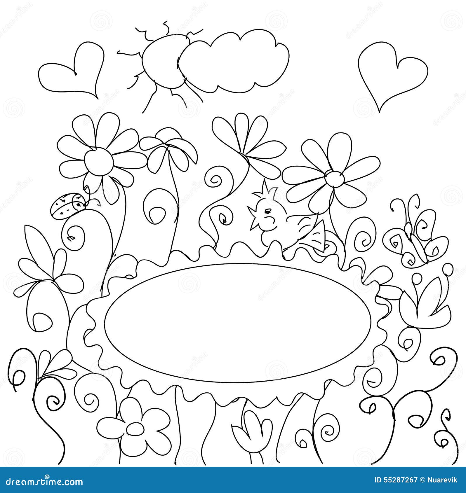 Coloring Greeting Card stock illustration. Illustration of cartoon ...