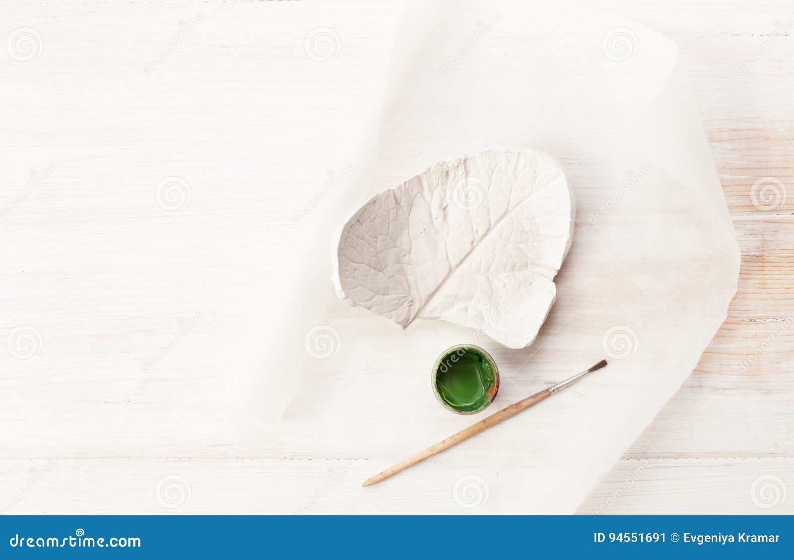 Coloring of Gypsum Leaf Form on White Stock Image - Image of handmade ...