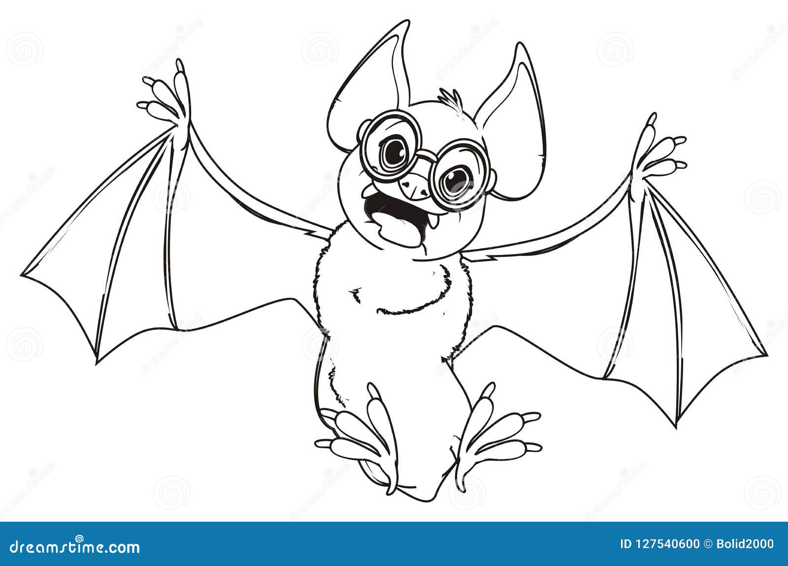 Coloring Happy Bat in Glasses Stock Illustration - Illustration of fear ...