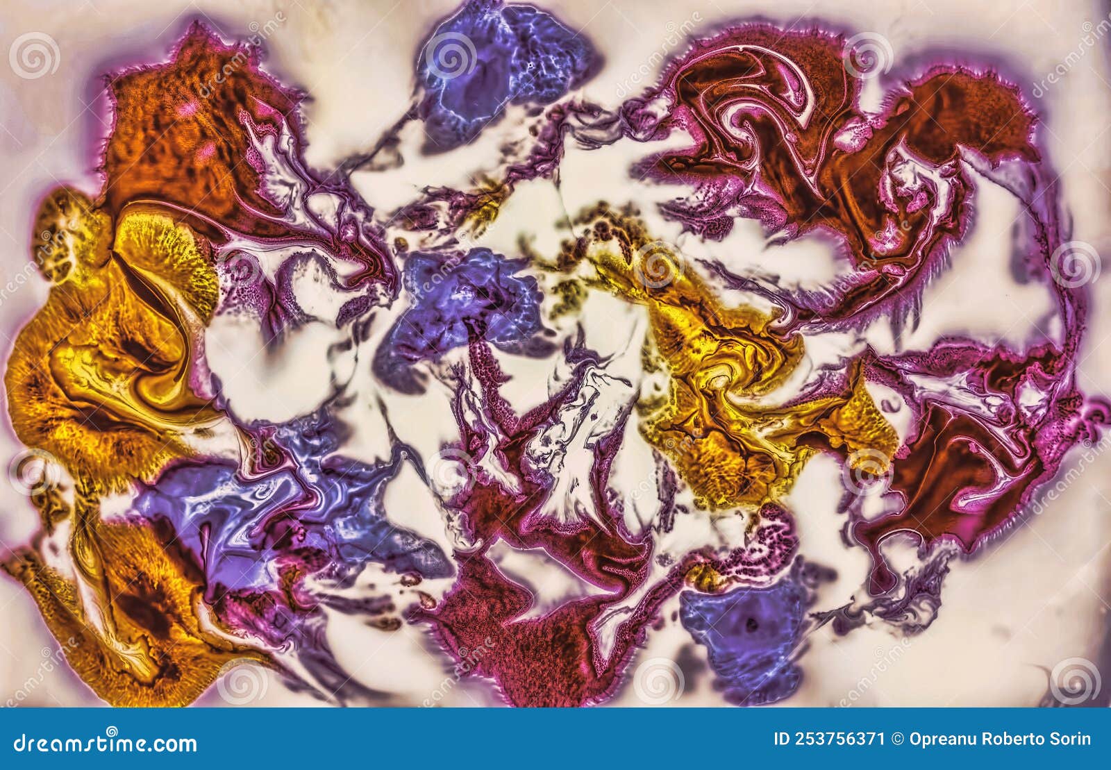 Coloring Ink Flowing and Mixing in Milk Texture Stock Image - Image of ...