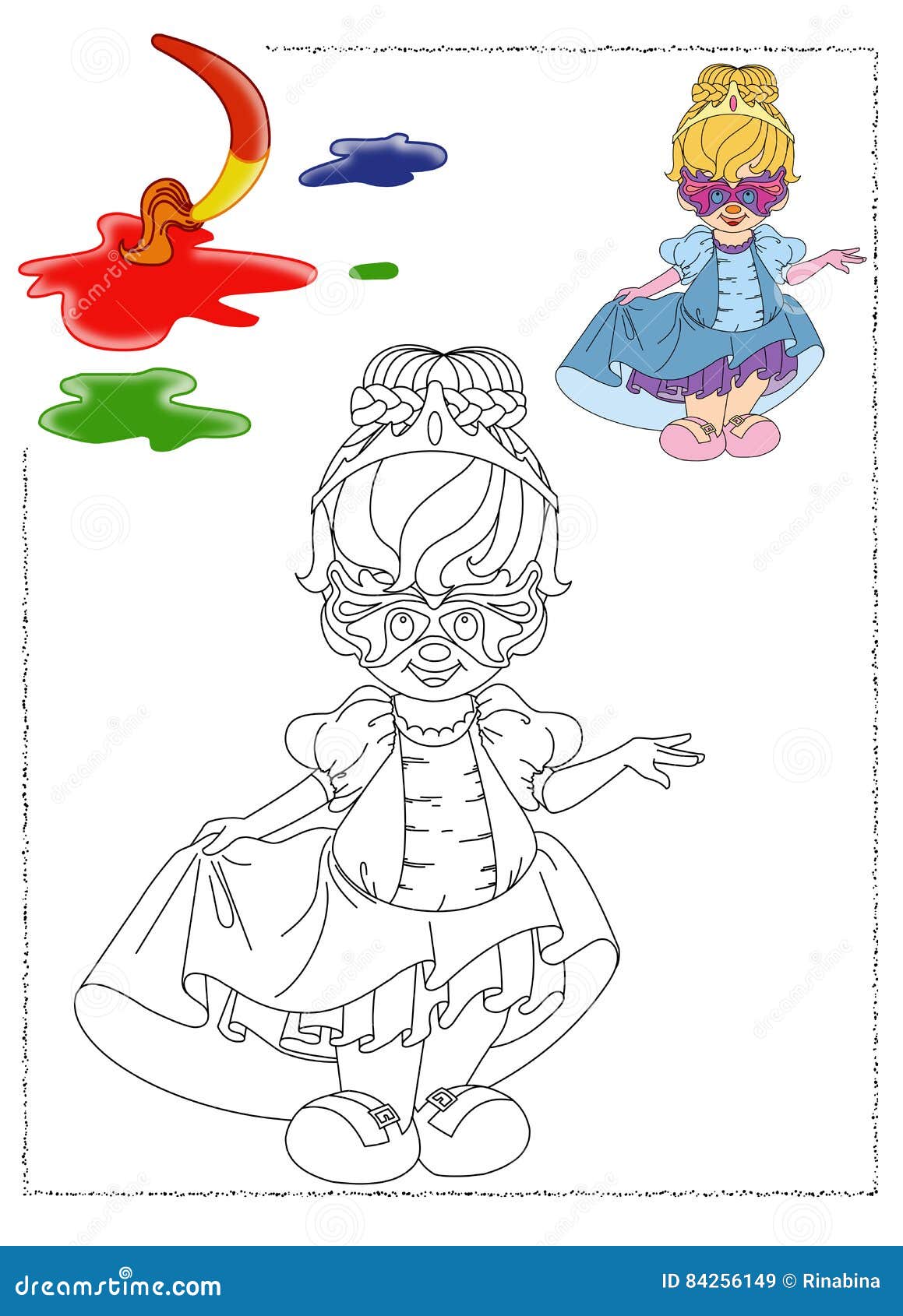 Coloring mask stock illustration. Illustration of princess - 84256149