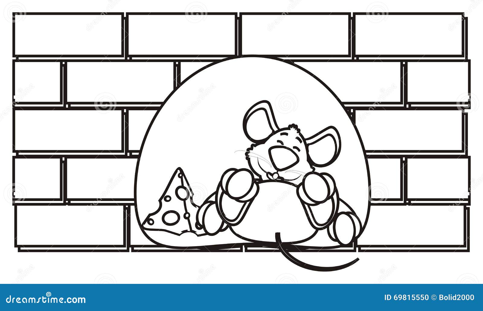 Coloring the Mouse in a Hole Stock Illustration - Illustration of ...