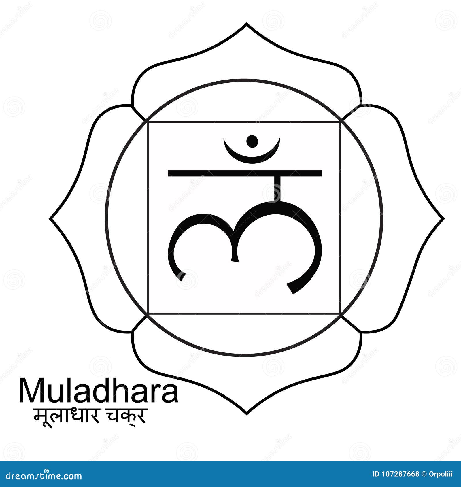 Coloring Muladhara Indian of Chakra Vector Illustration Stock Vector ...