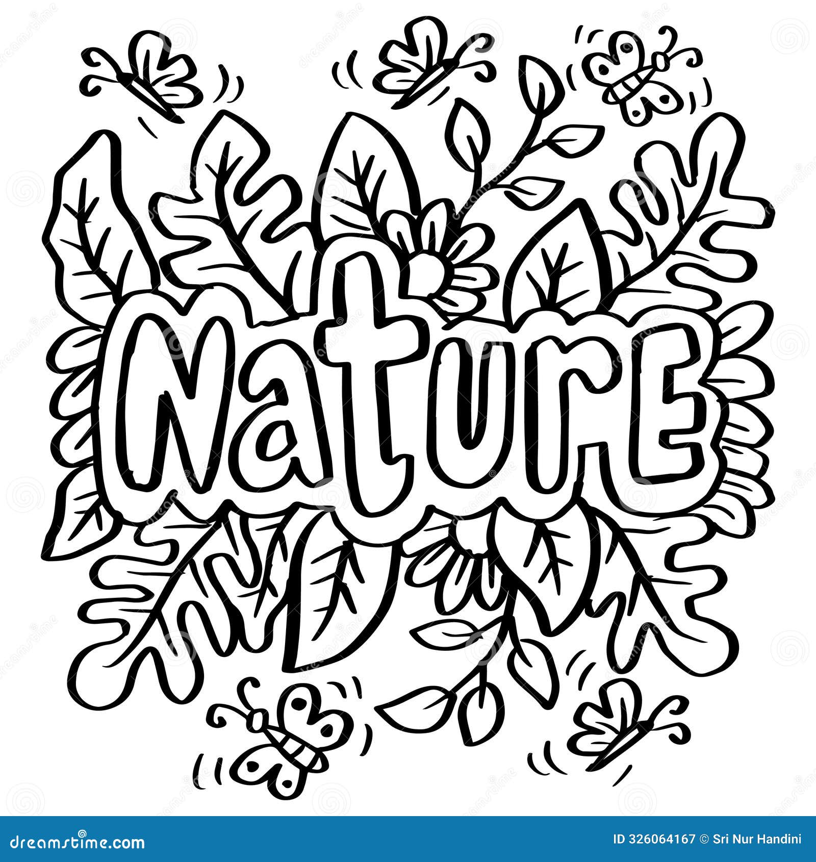 Coloring nature lettering. stock vector. Illustration of motivation ...