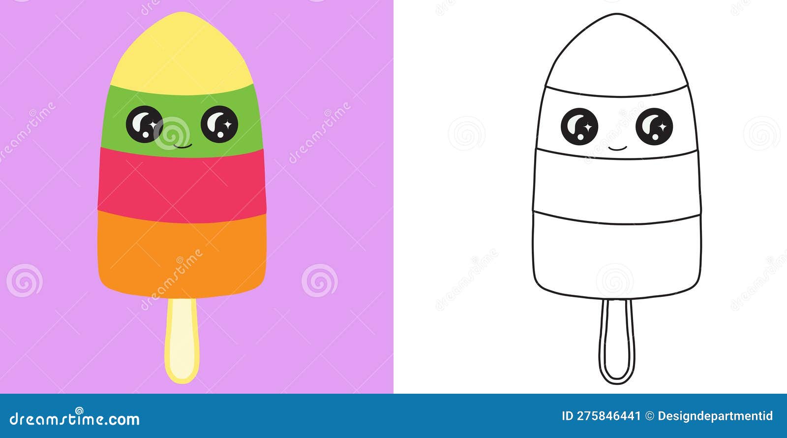 Coloring Page Tutty Fruity Ice Cream Lolipop. Coloring Book for ...