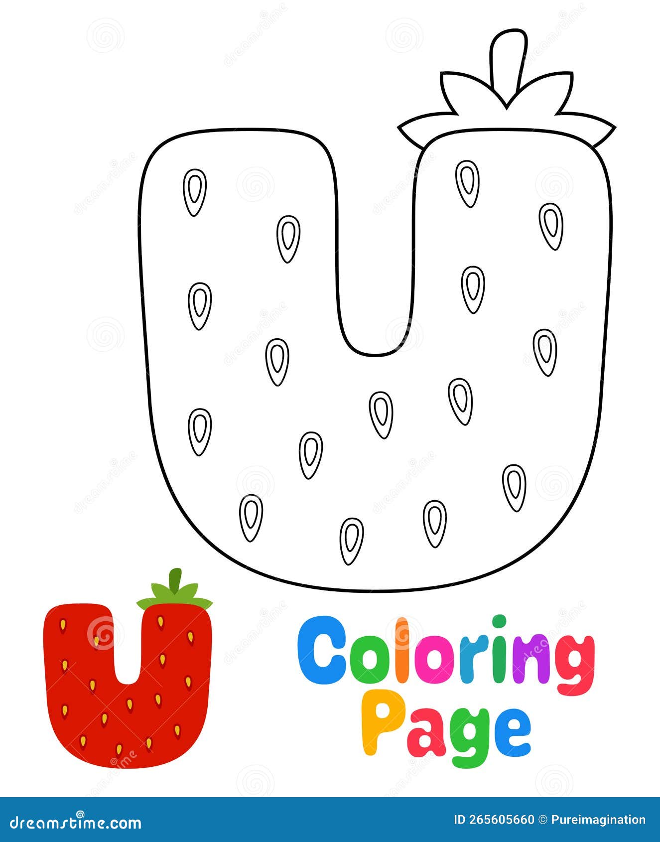 Coloring Page with Alphabet U for Kids Stock Vector - Illustration of ...