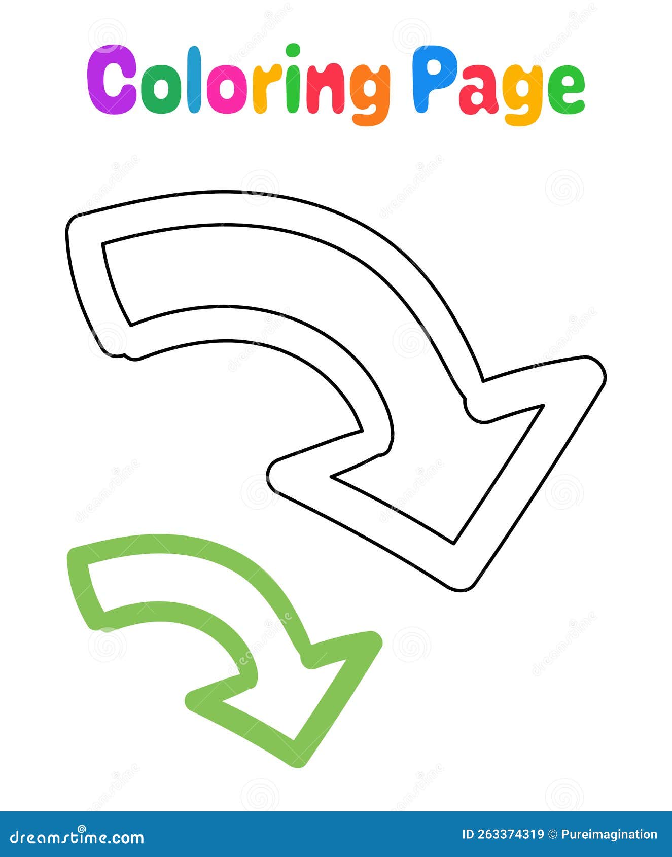 Coloring Page with Arrow for Kids Stock Vector - Illustration of ...