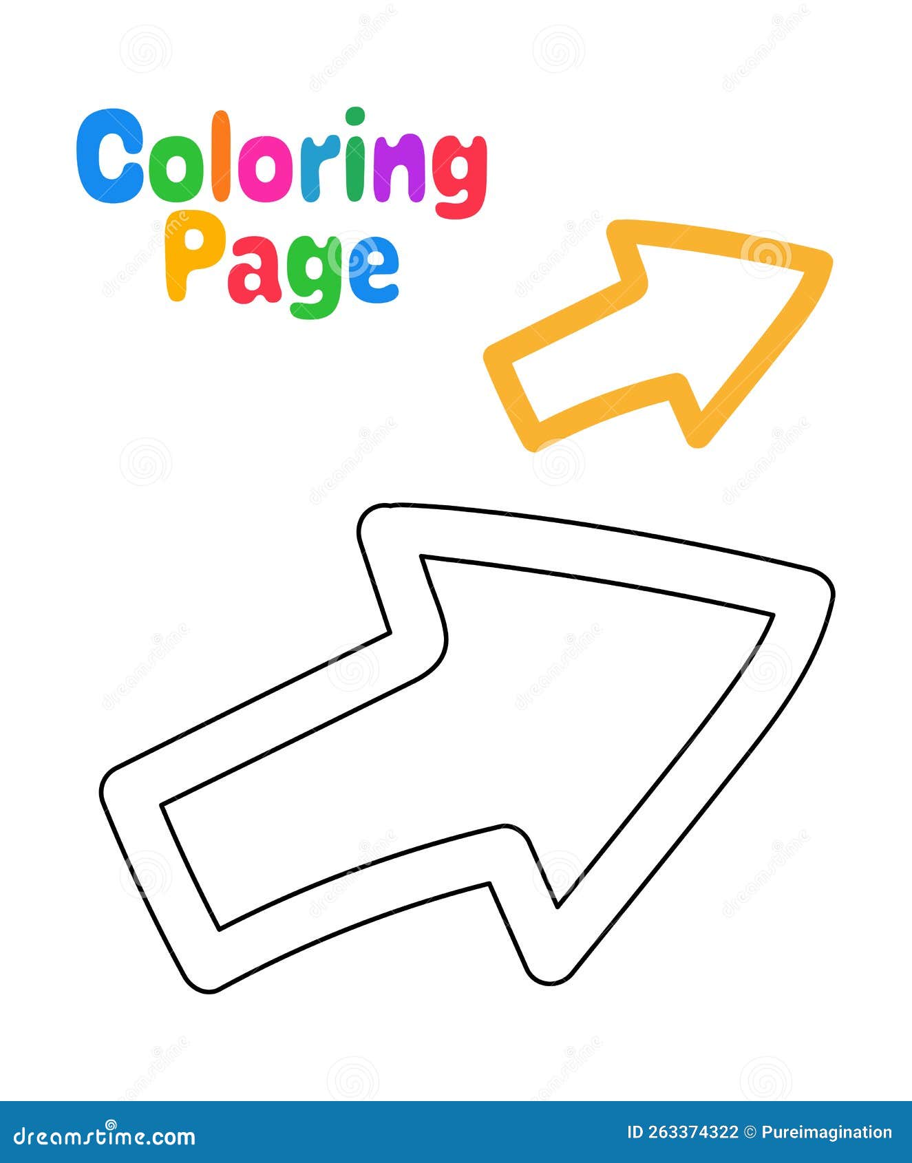 Coloring Page with Arrow for Kids Stock Vector - Illustration of funny ...