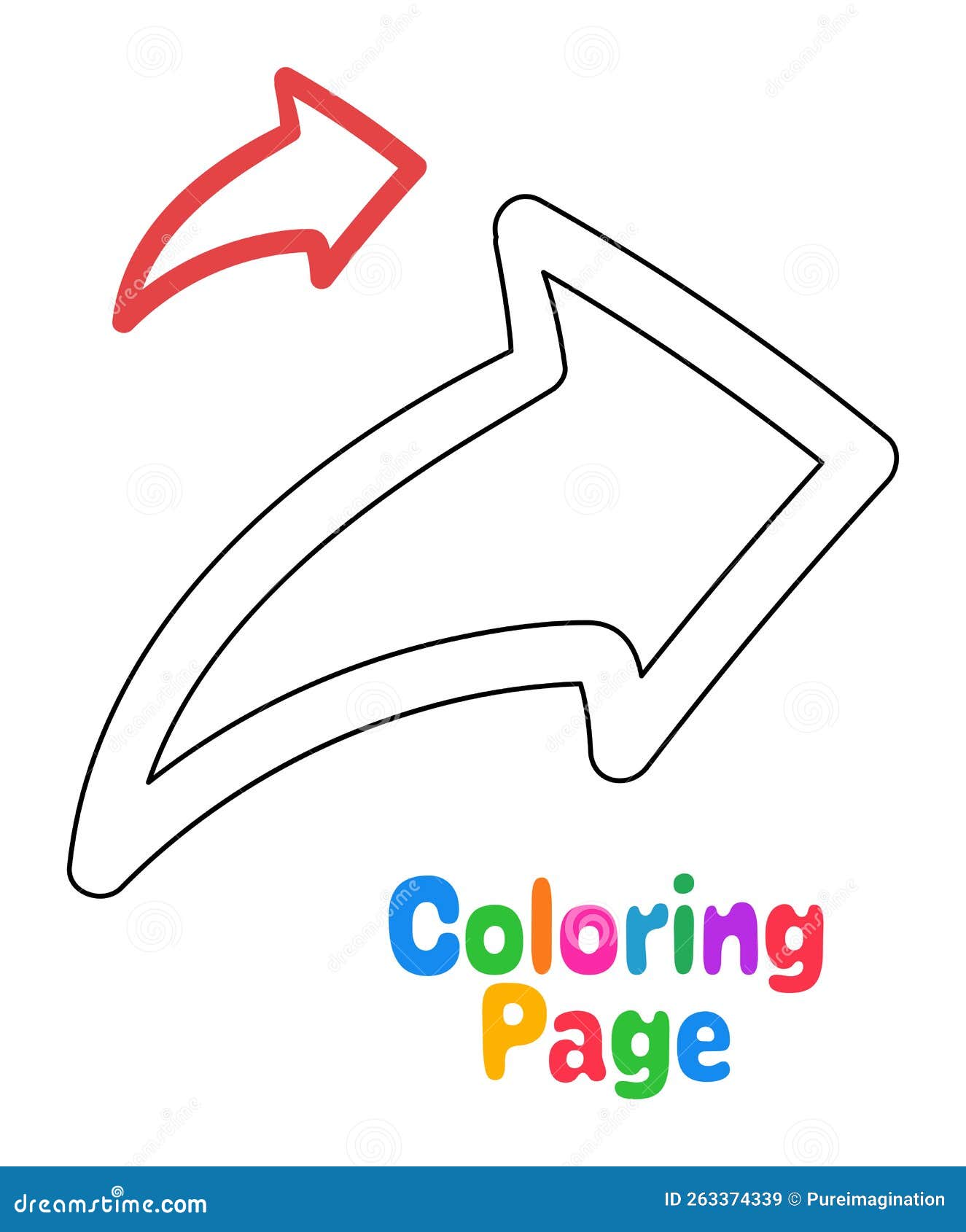 Coloring Page with Arrow for Kids Stock Vector - Illustration of ...