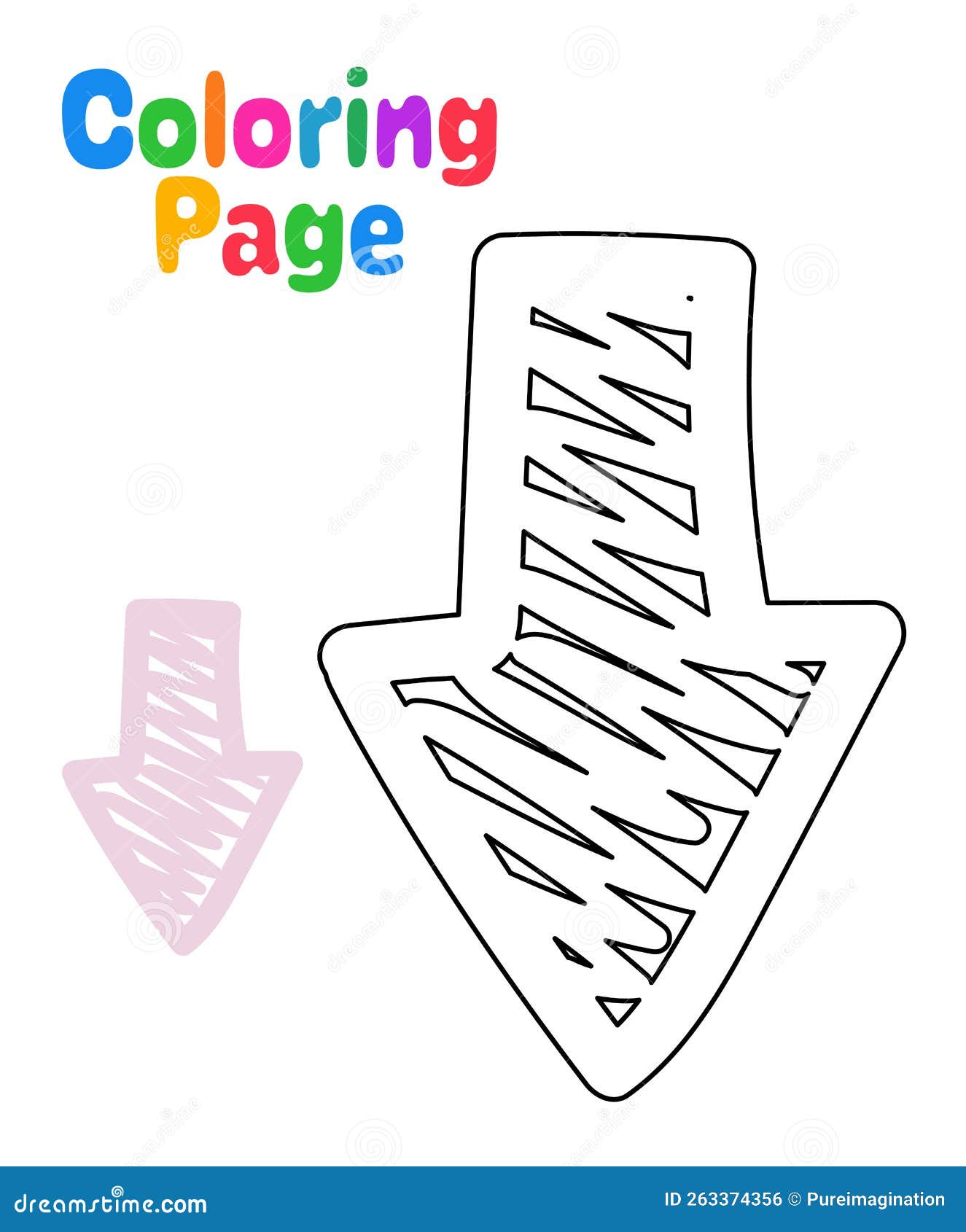 Coloring Page with Arrow for Kids Stock Vector - Illustration of ...
