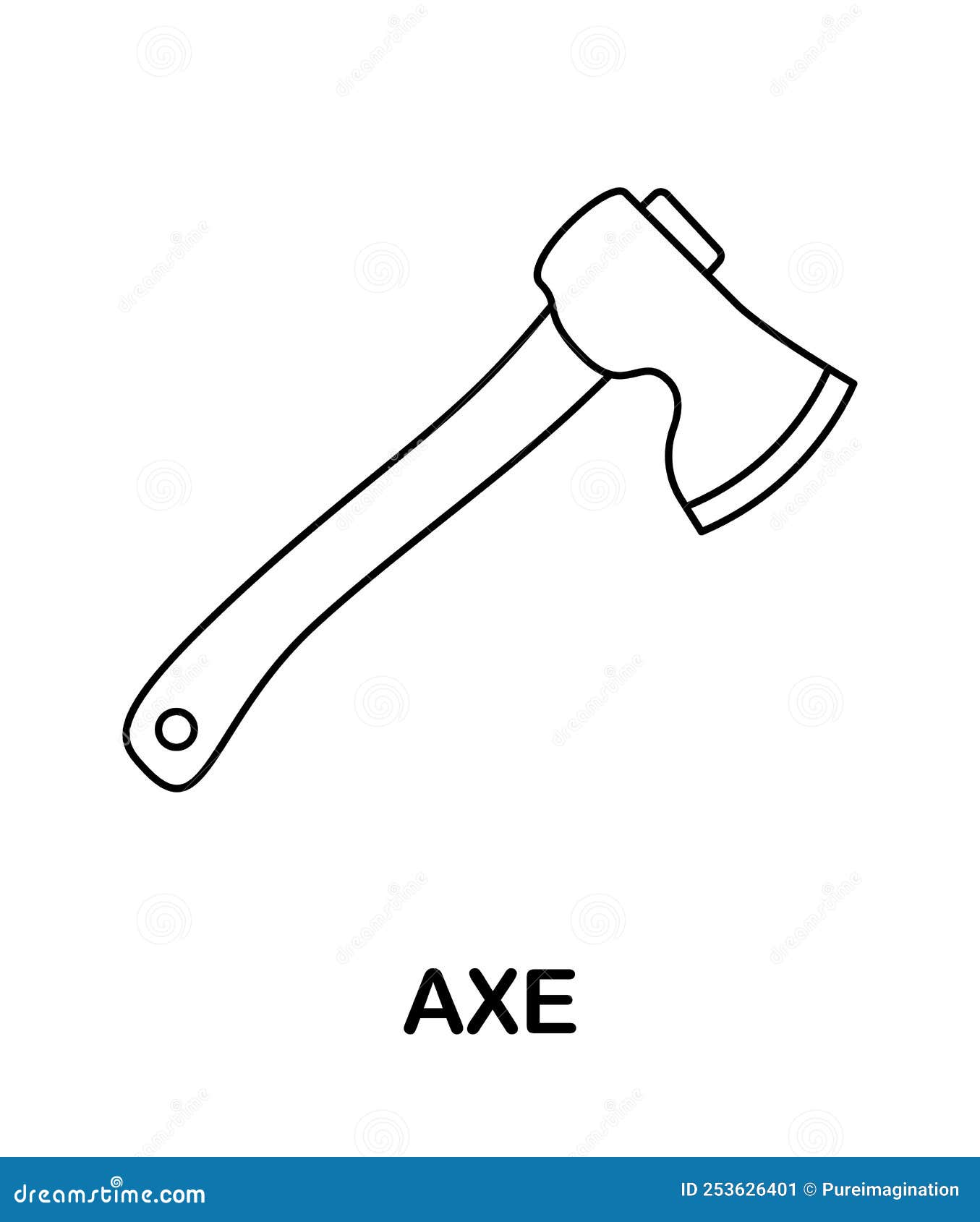 Coloring Page with Axe for Kids Stock Vector - Illustration of freehand ...