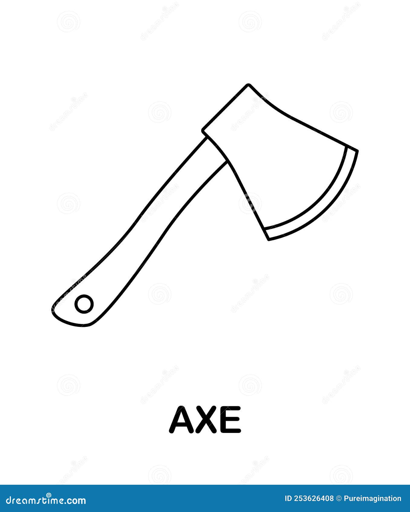 Coloring Page with Axe for Kids Stock Vector - Illustration of drawn ...