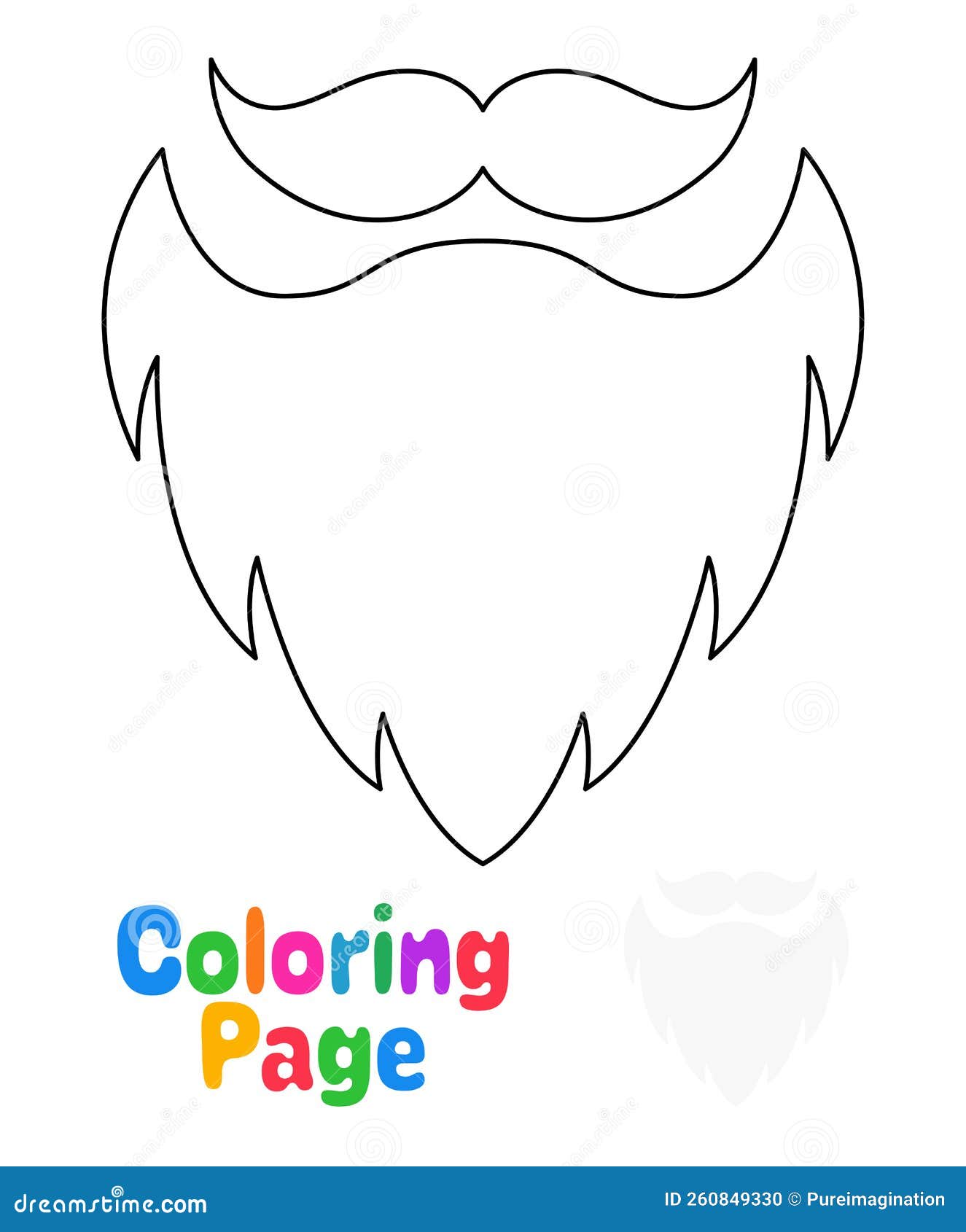 Coloring Page with Beard for Kids Stock Vector - Illustration of ...