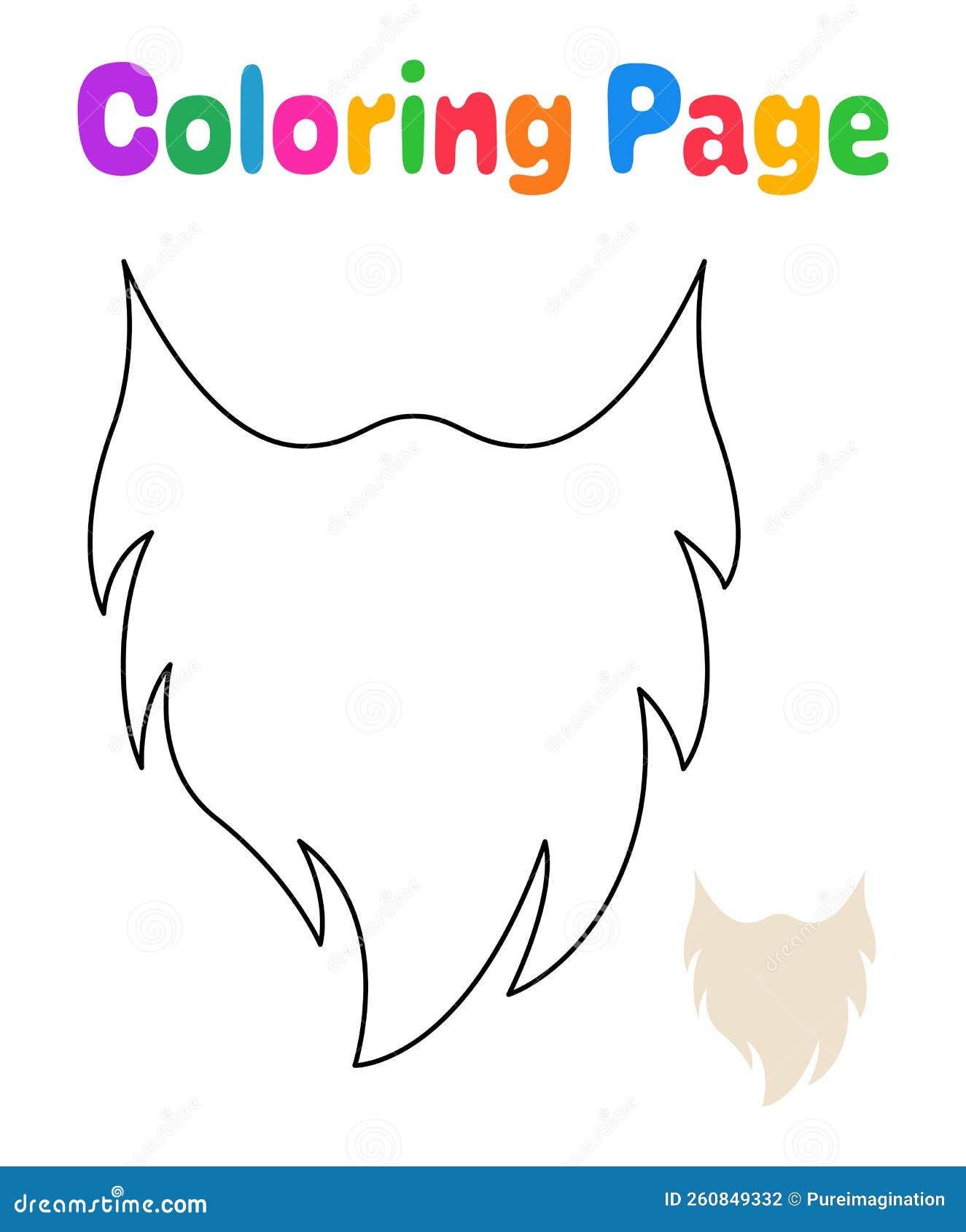 Coloring Page with Beard for Kids Stock Vector - Illustration of book ...