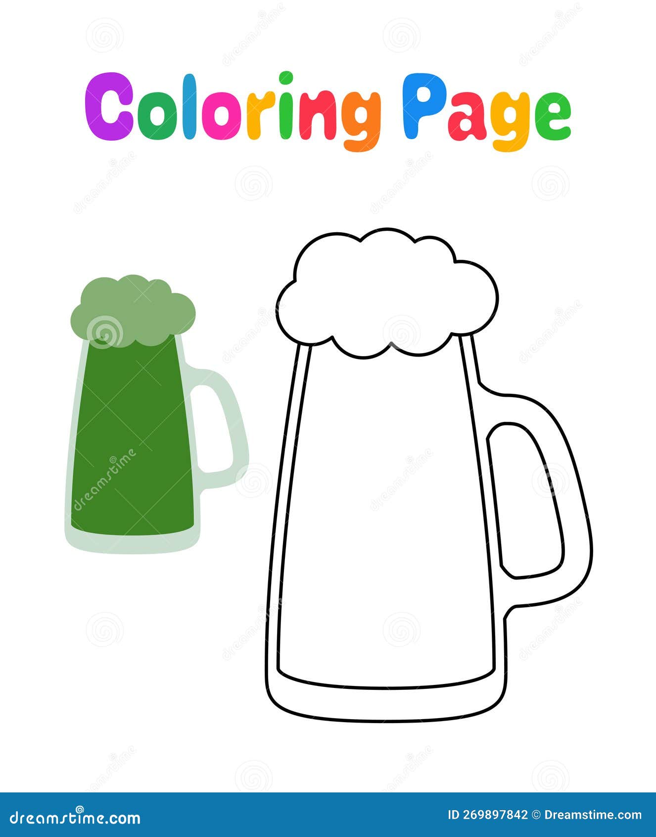 Coloring Page with Beer for Kids Stock Vector - Illustration of present ...
