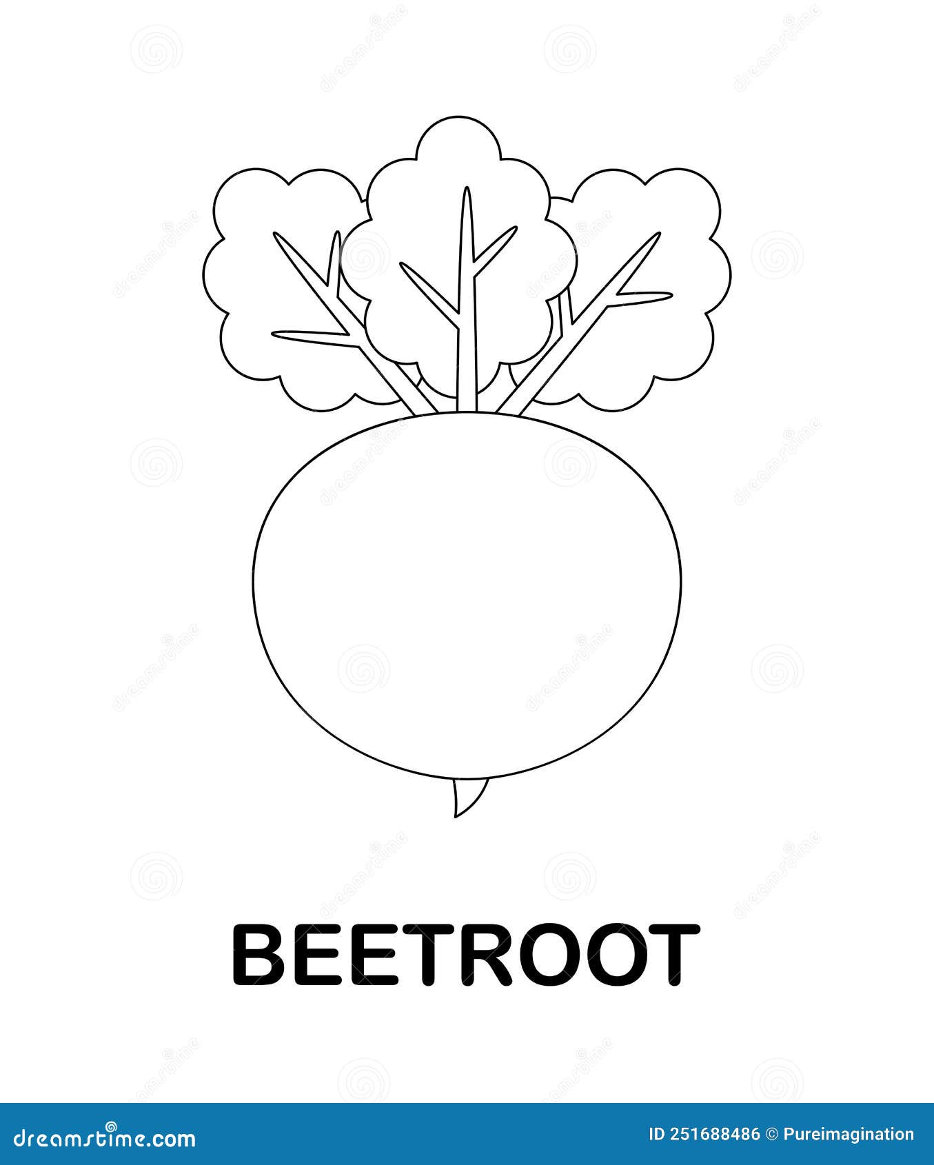 Coloring Page with Beetroot for Kids Stock Vector - Illustration of ...