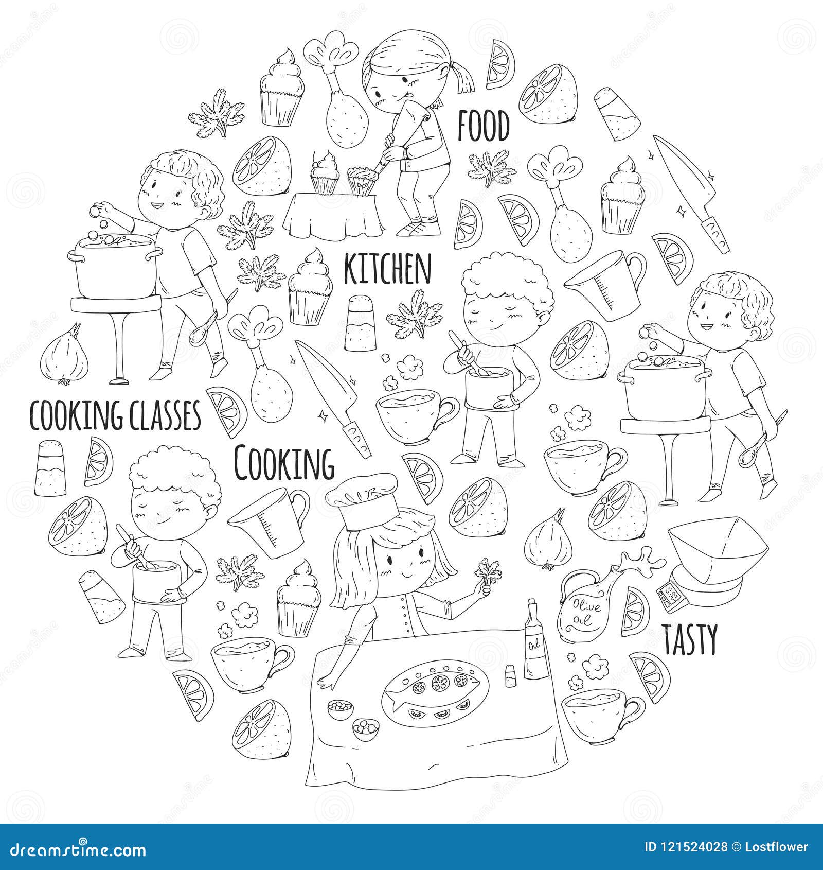 Coloring Page for Book. Kitchenware. Cooking Class, Courses for ...