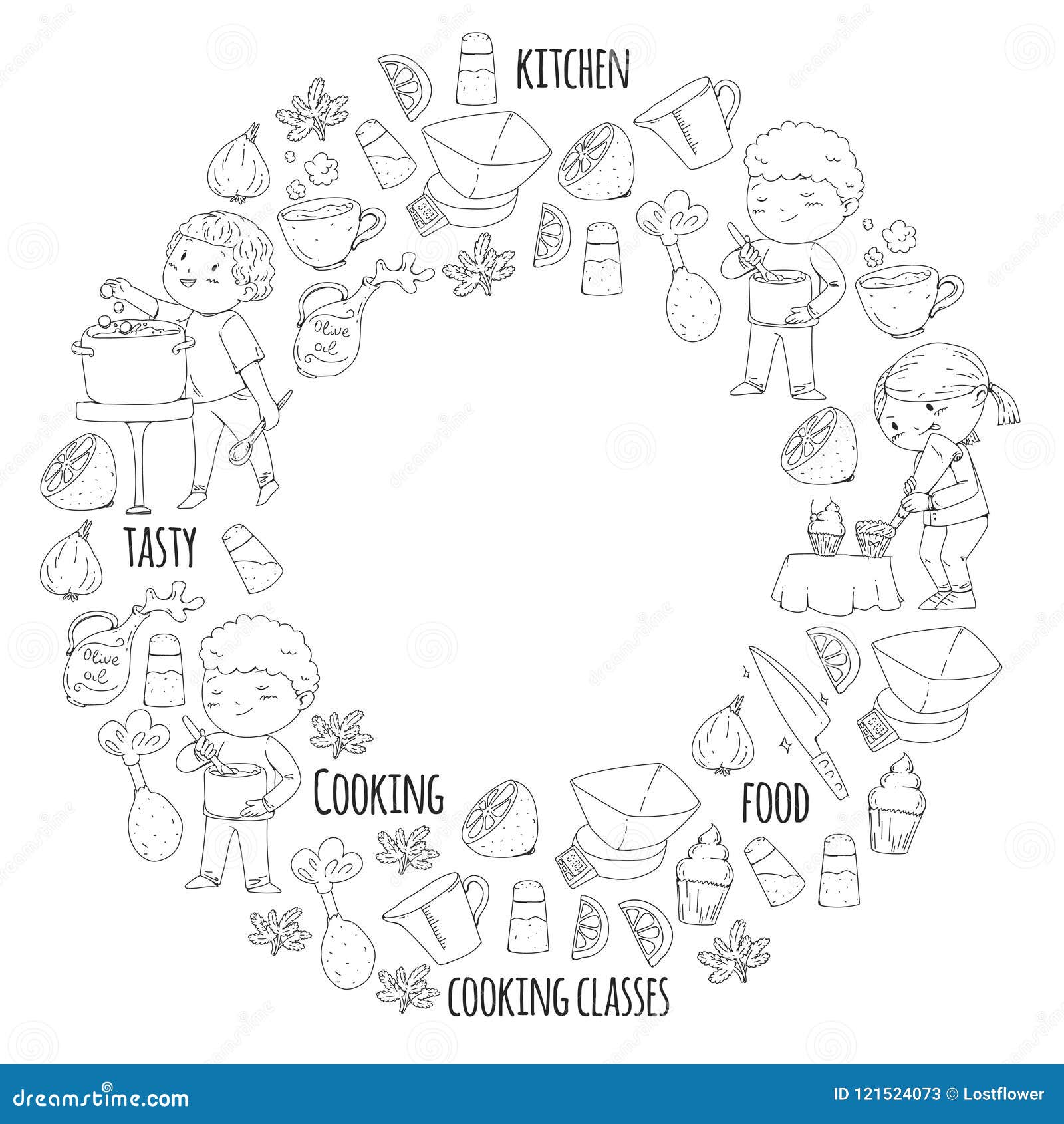 Coloring Page for Book. Kitchenware. Cooking Class, Courses for ...