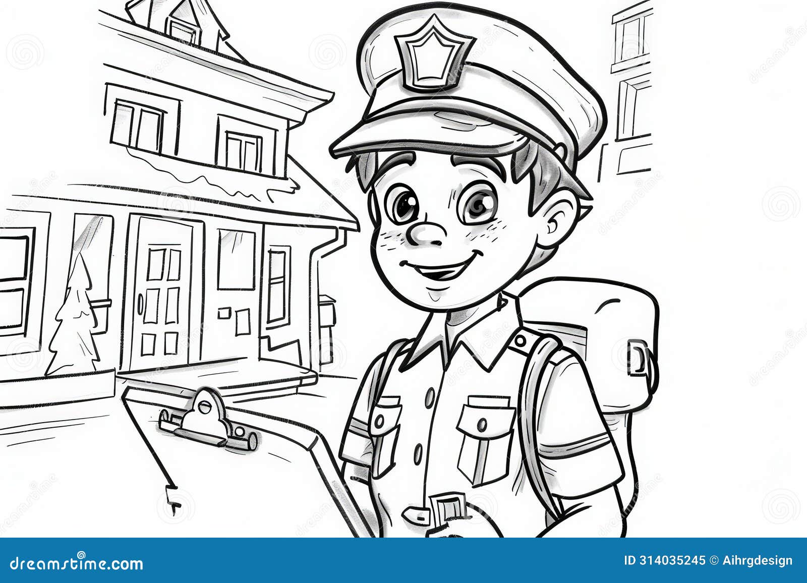 The Young Explorer in Blue stock illustration. Illustration of ...