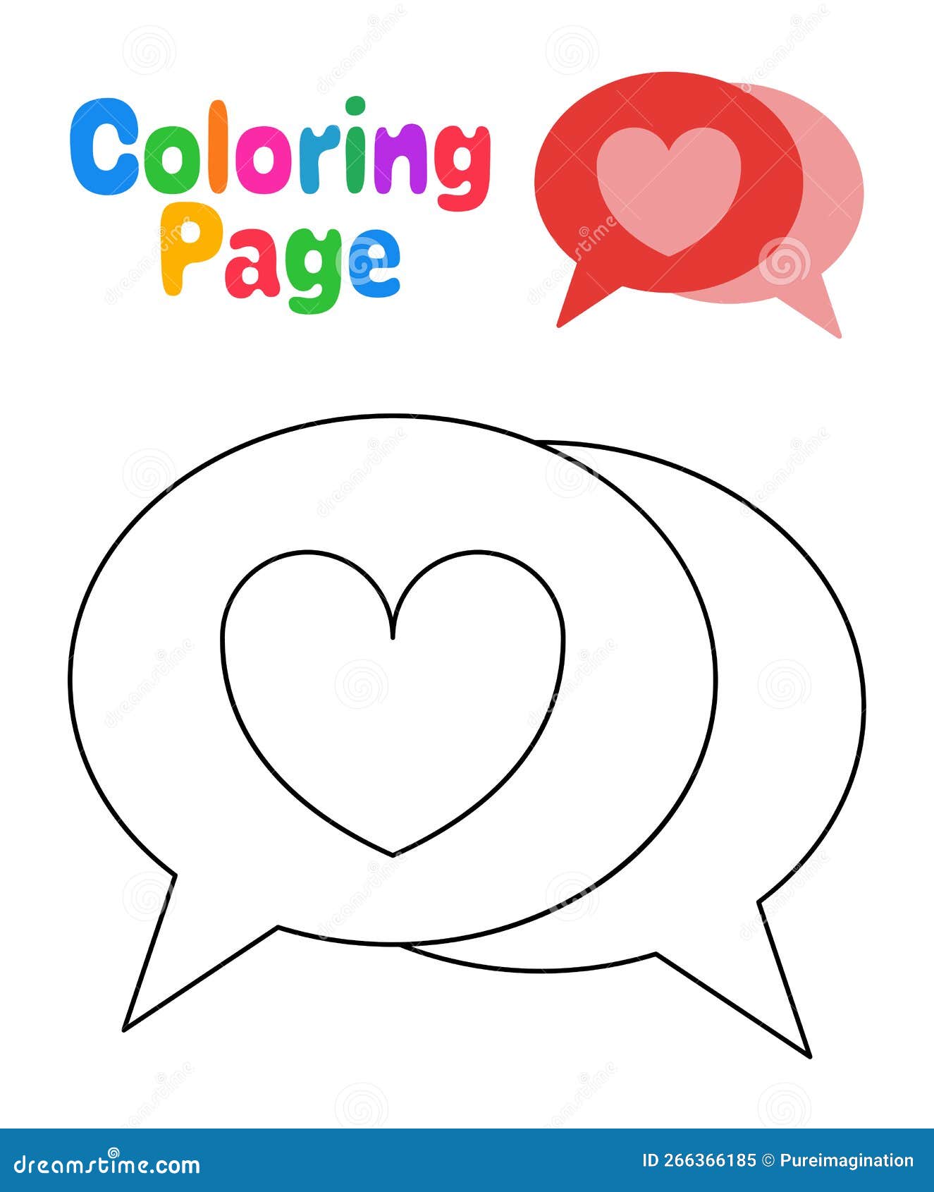 Coloring Page with Chat Bubble for Kids Stock Vector - Illustration of ...