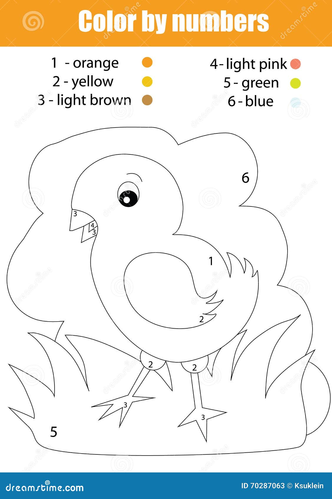 Coloring Page with Chicken. Color by Numbers Stock Vector ...