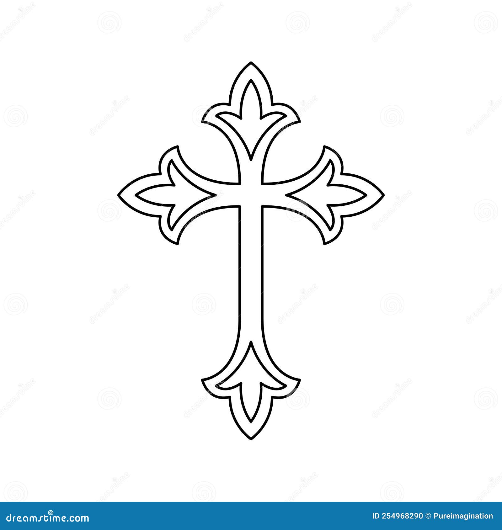 Coloring Page with Christian Cross for Kids Stock Vector - Illustration ...
