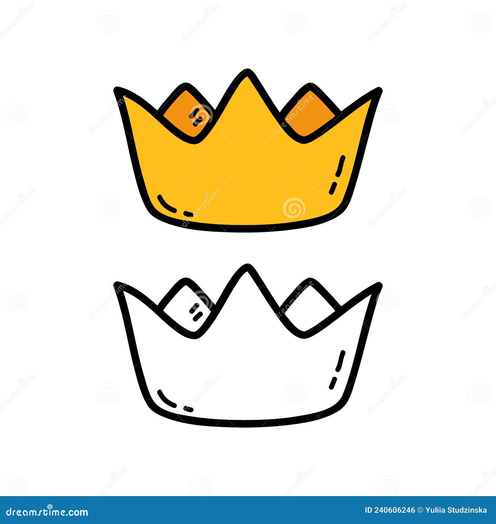 Coloring Page Of Doodle Crown Vector Illustration | CartoonDealer.com ...