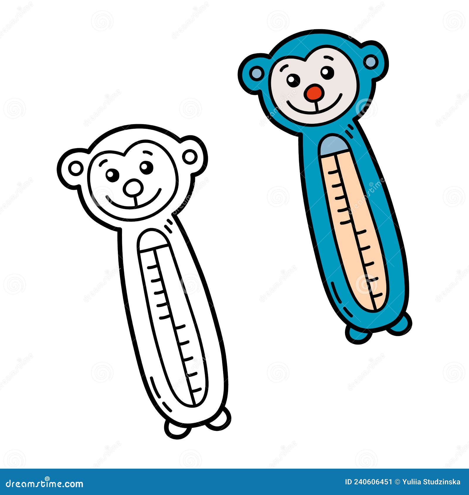 Coloring Page of Doodle Thermometer Stock Vector - Illustration of ...