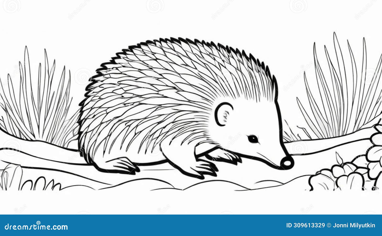 Coloring Page - Echidna, Coloring Book Style Stock Illustration ...
