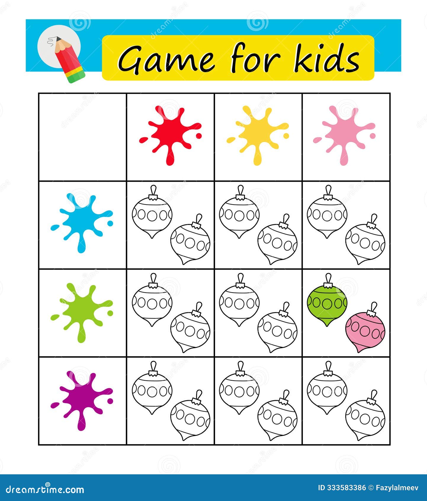 Coloring Page. Educational Game for Kids Stock Illustration ...