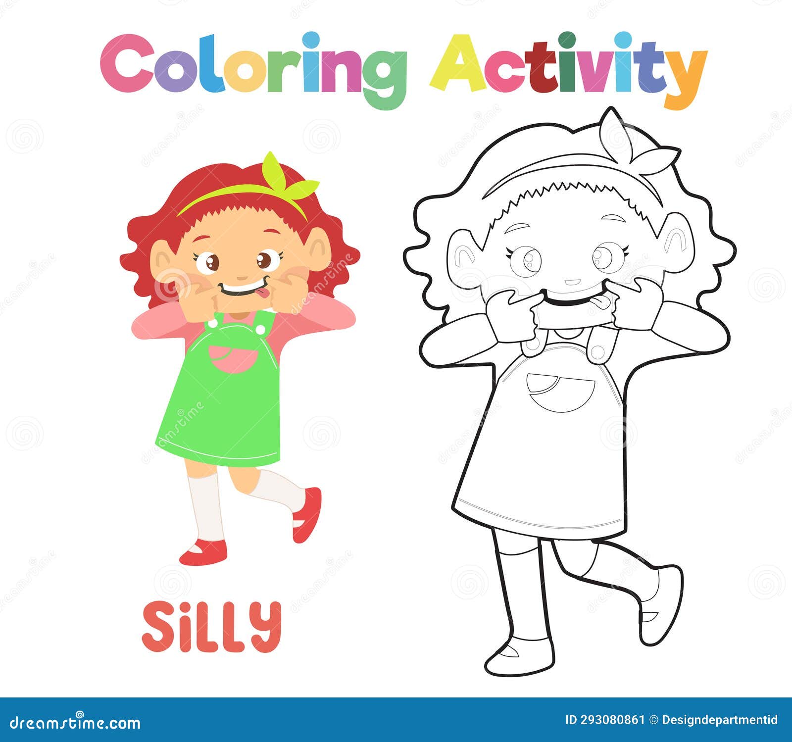 Educational Printable Coloring Worksheet Stock Vector - Illustration of ...