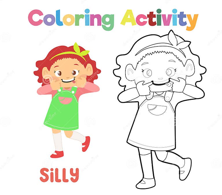 Educational Printable Coloring Worksheet Stock Vector - Illustration of ...