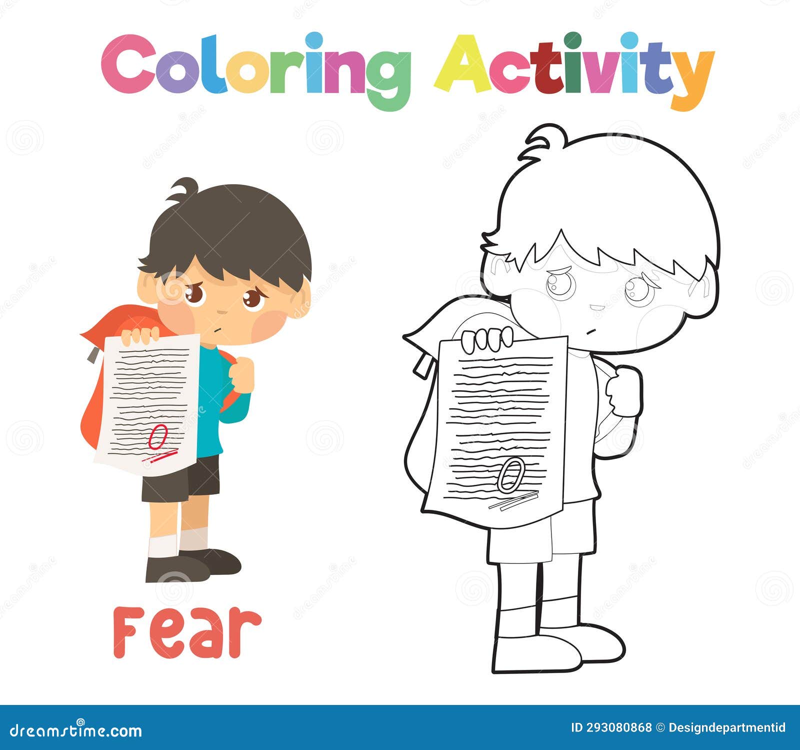 Educational Printable Coloring Worksheet Stock Illustration ...