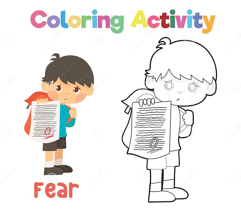 Educational Printable Coloring Worksheet Stock Illustration ...