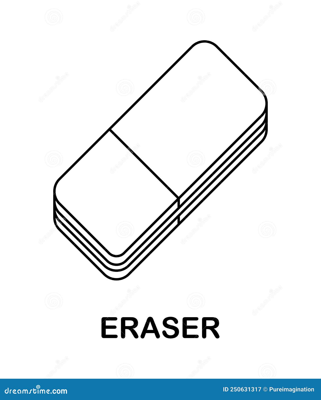 Coloring Page with Eraser for Kids Stock Vector - Illustration of brain ...