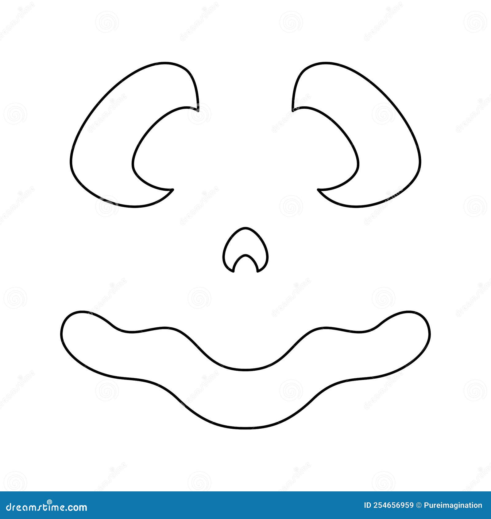 Coloring Page with Face of Halloween for Kids Stock Vector ...
