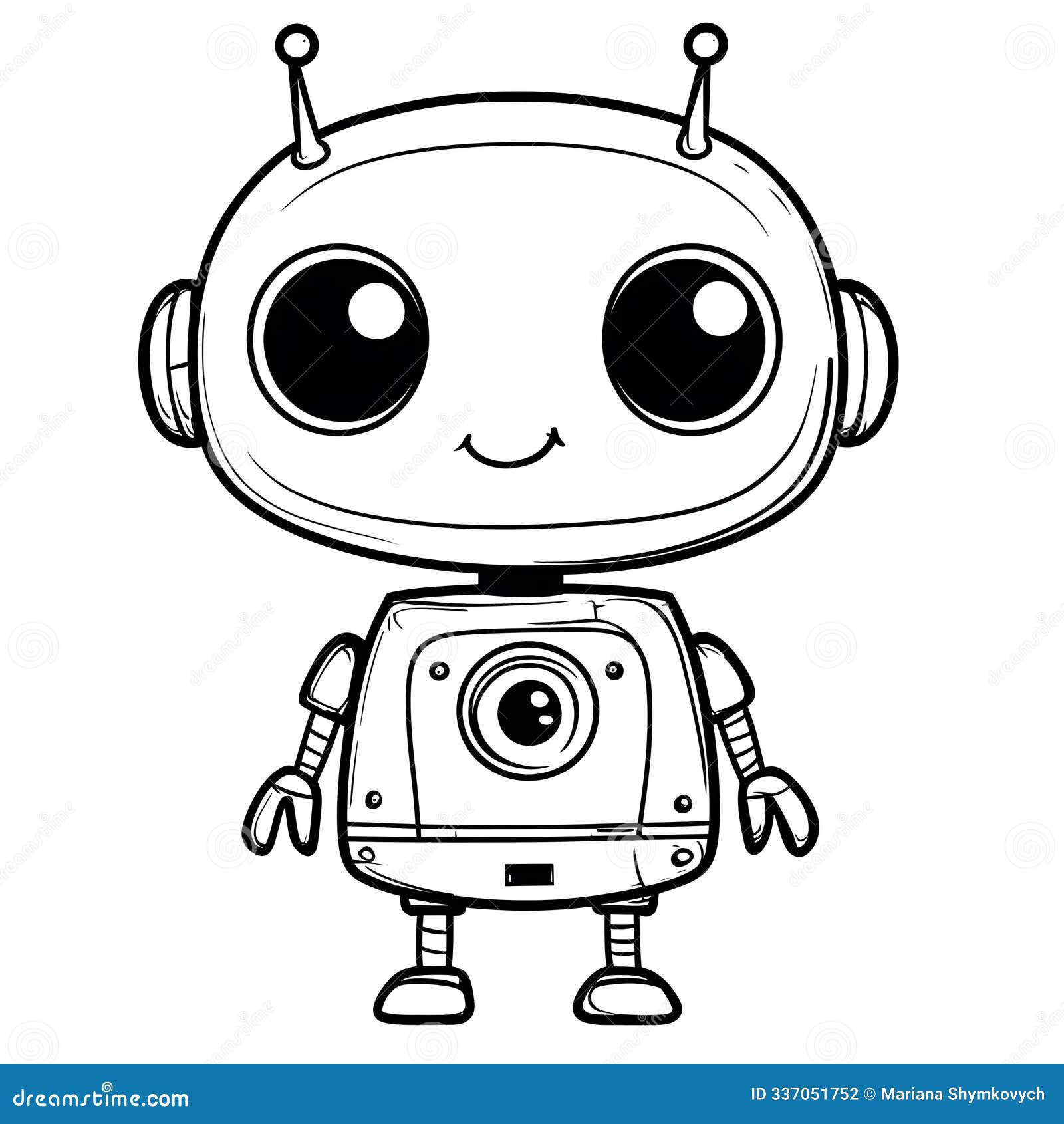 Simple Robot Head Silhouette Isolated On White. Vector Illustration ...