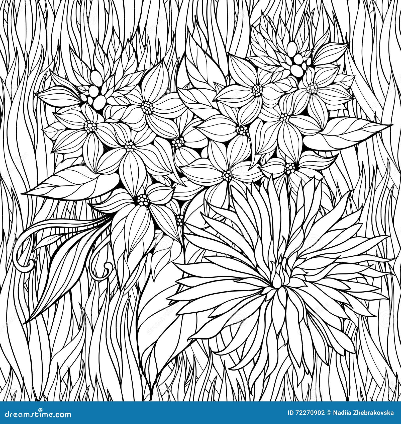 Grass With Flowers Coloring Pages