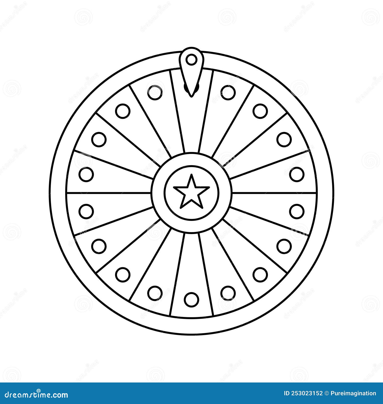 Coloring Page with Fortune Wheel for Kids Stock Vector - Illustration ...