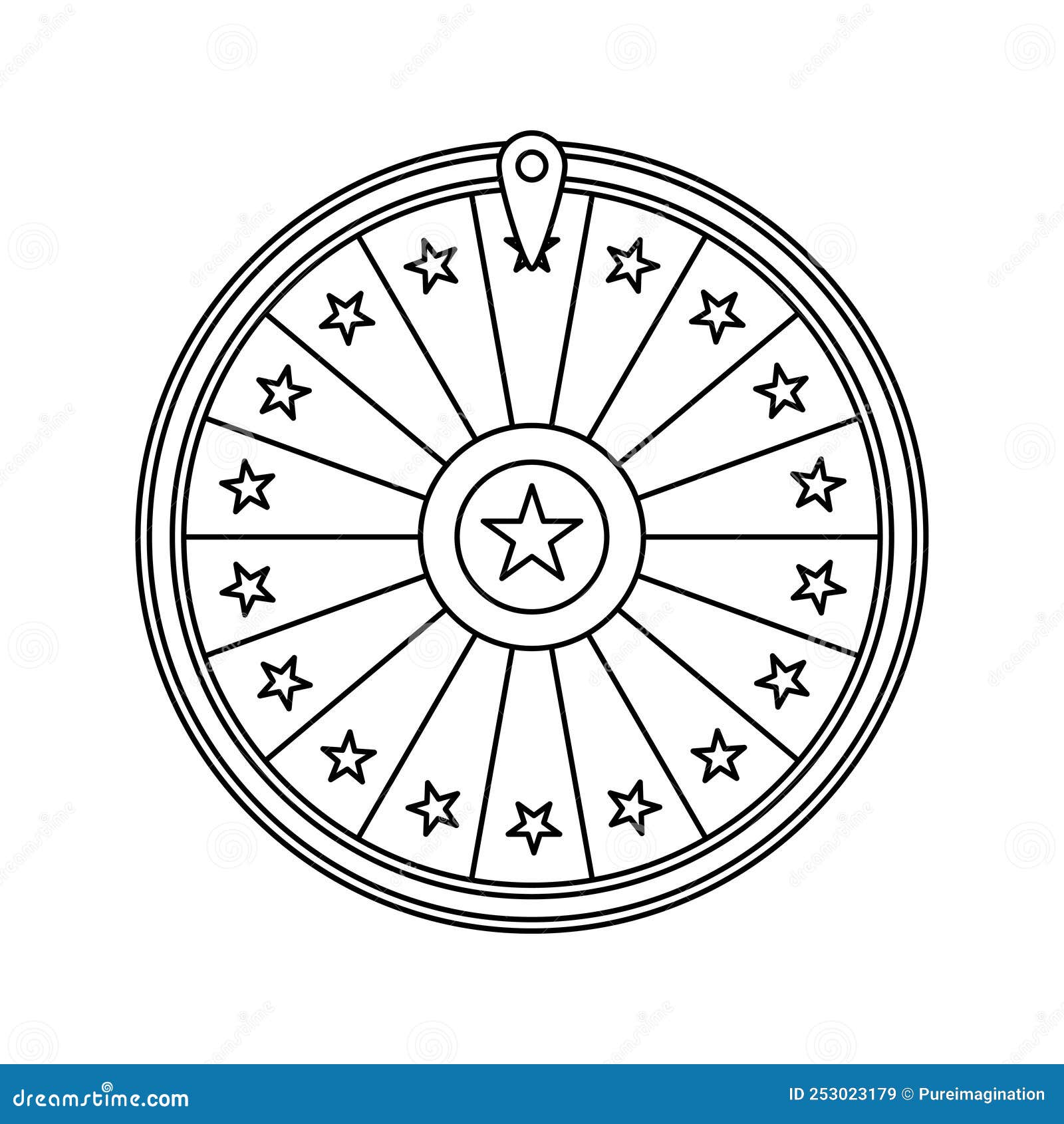 Coloring Page with Fortune Wheel for Kids Stock Vector - Illustration ...