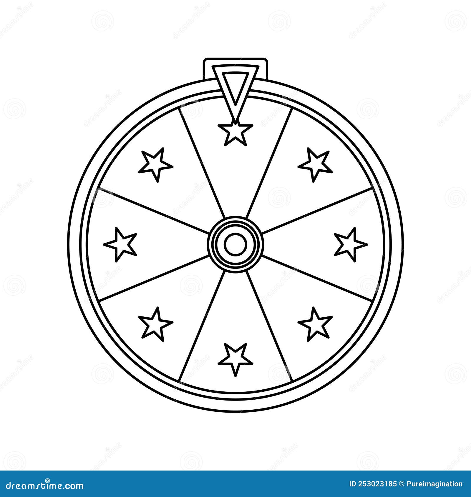 Coloring Page with Fortune Wheel for Kids Stock Vector - Illustration ...