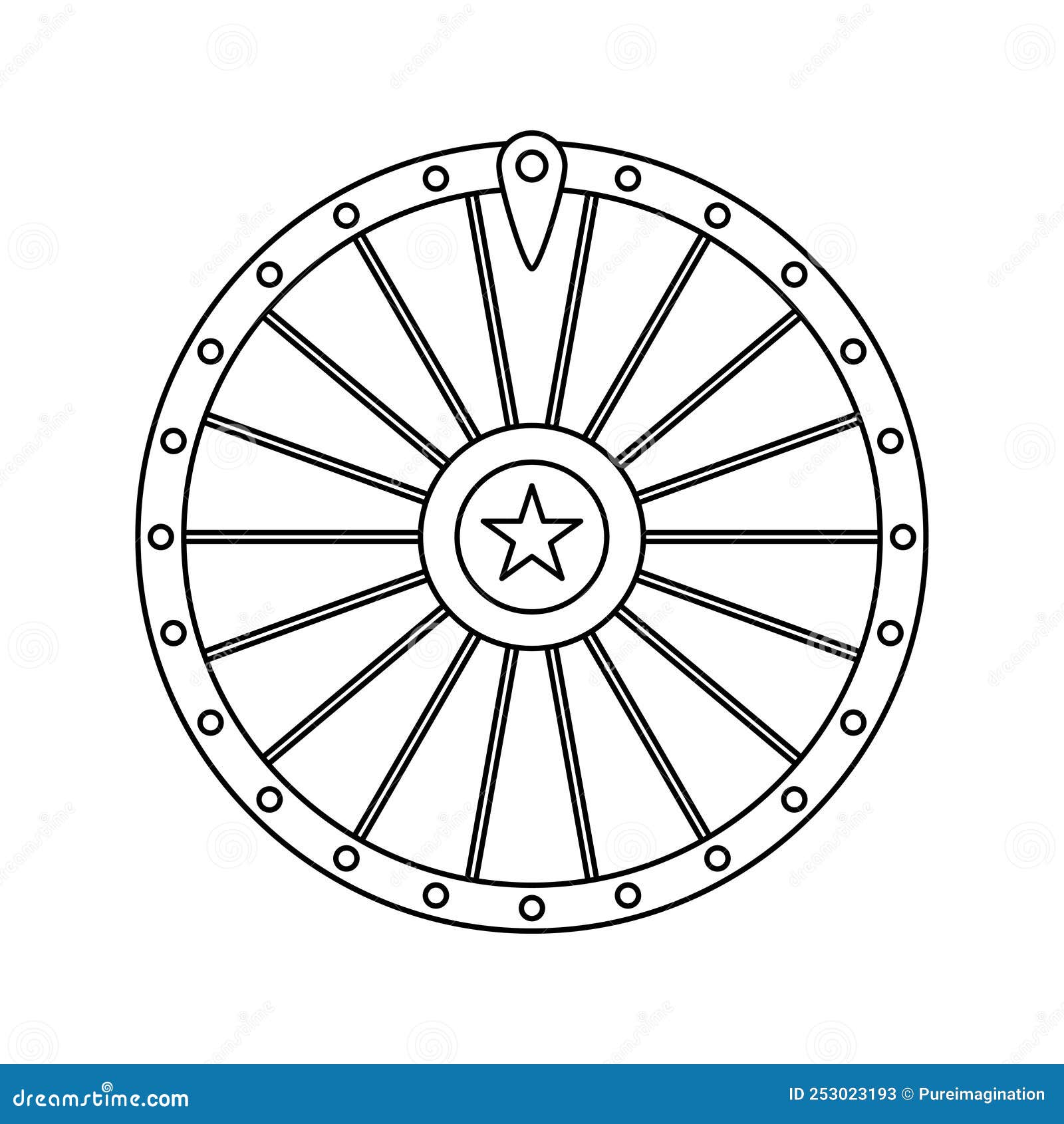 Coloring Page with Fortune Wheel for Kids Stock Vector - Illustration ...