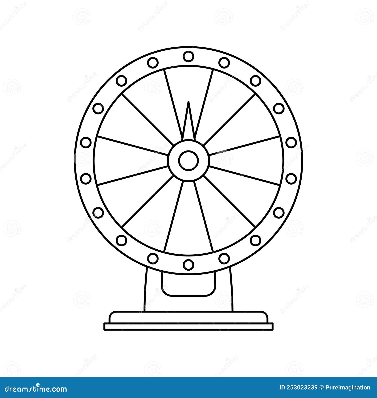 Coloring Page with Fortune Wheel for Kids Stock Vector - Illustration ...