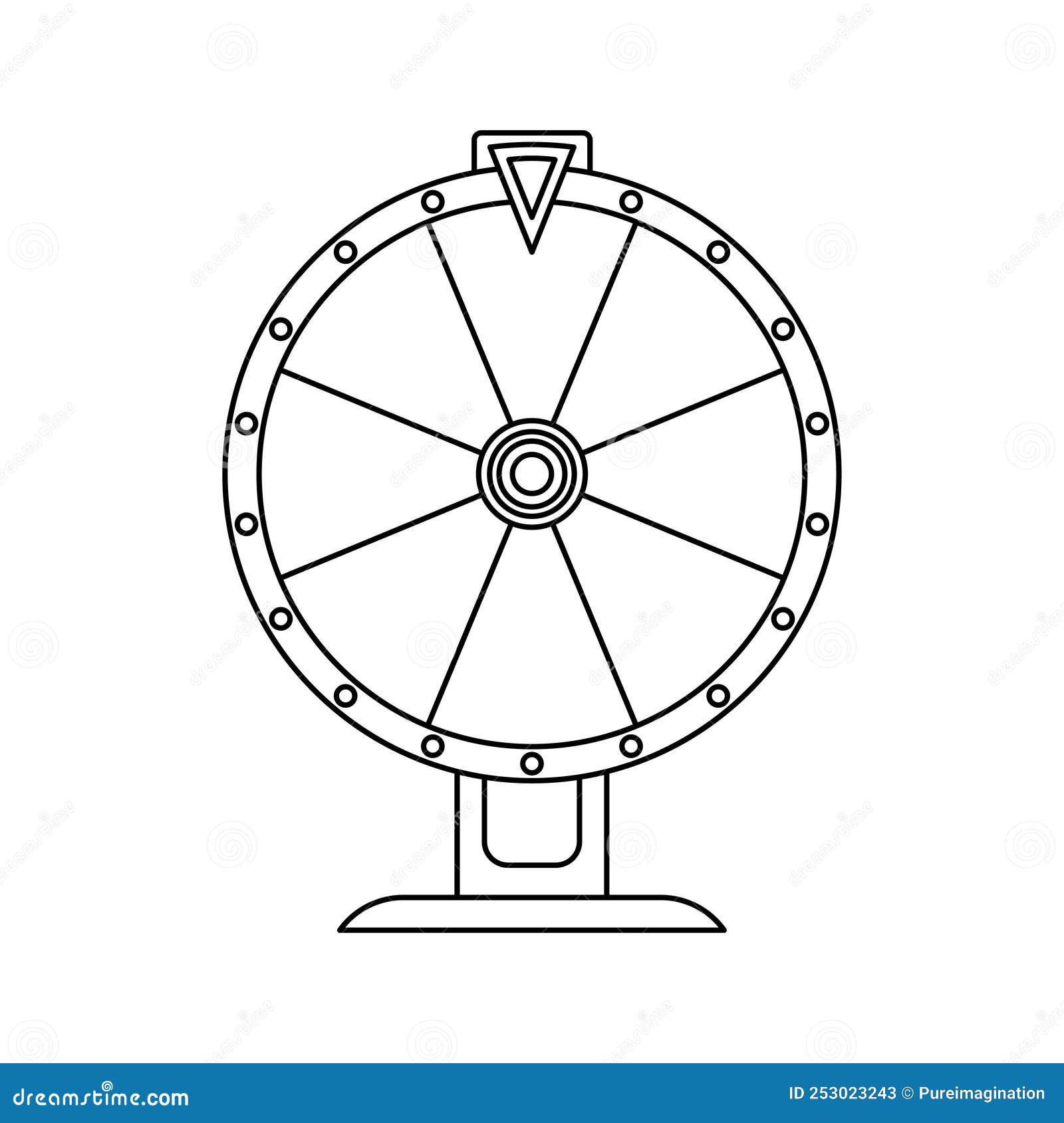 Coloring Page with Fortune Wheel for Kids Stock Vector - Illustration ...