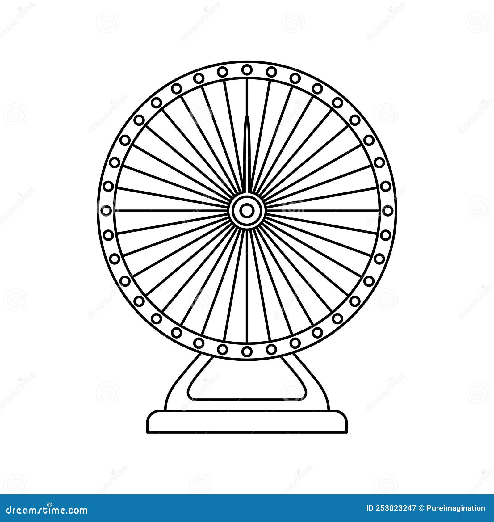 Coloring Page with Fortune Wheel for Kids Stock Vector - Illustration ...