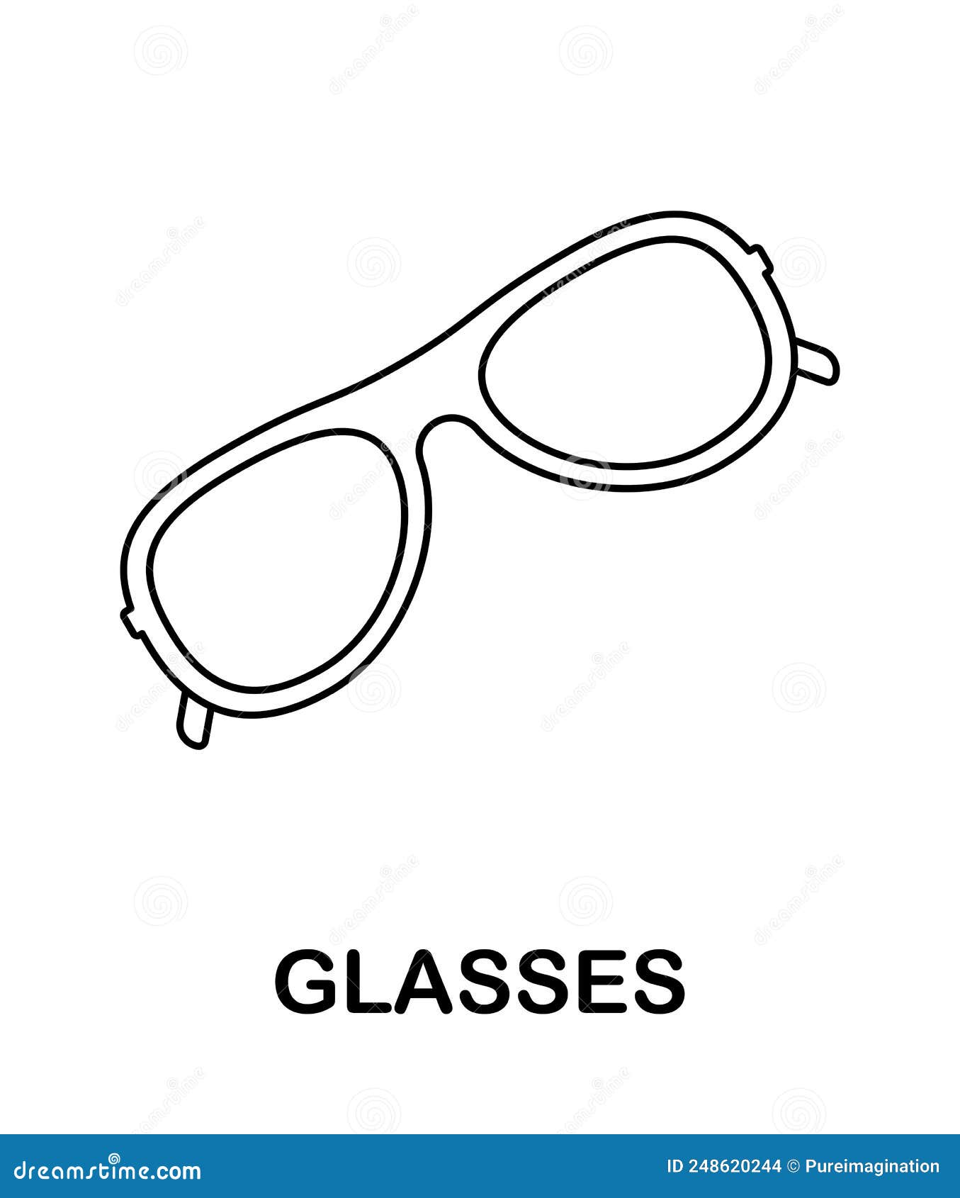 Coloring Page with Glasses for Kids Stock Vector - Illustration of ...