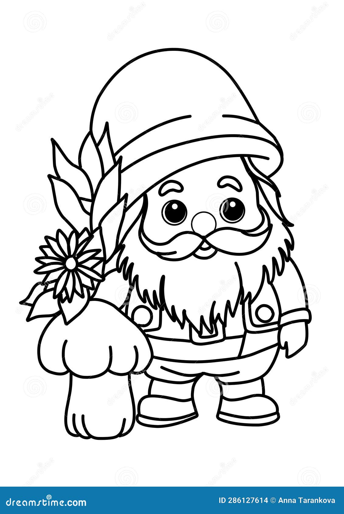 Coloring Page with Gnomes, Autumn Coloring Page.Vector Children S ...