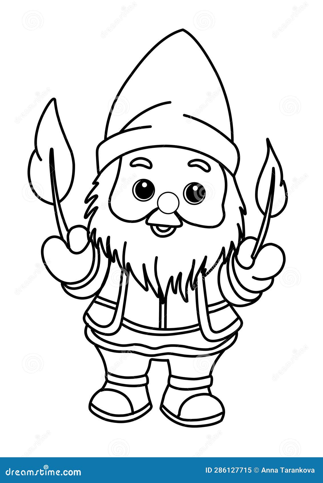 Coloring Page with Gnomes, Autumn Coloring Page.Vector Children S ...
