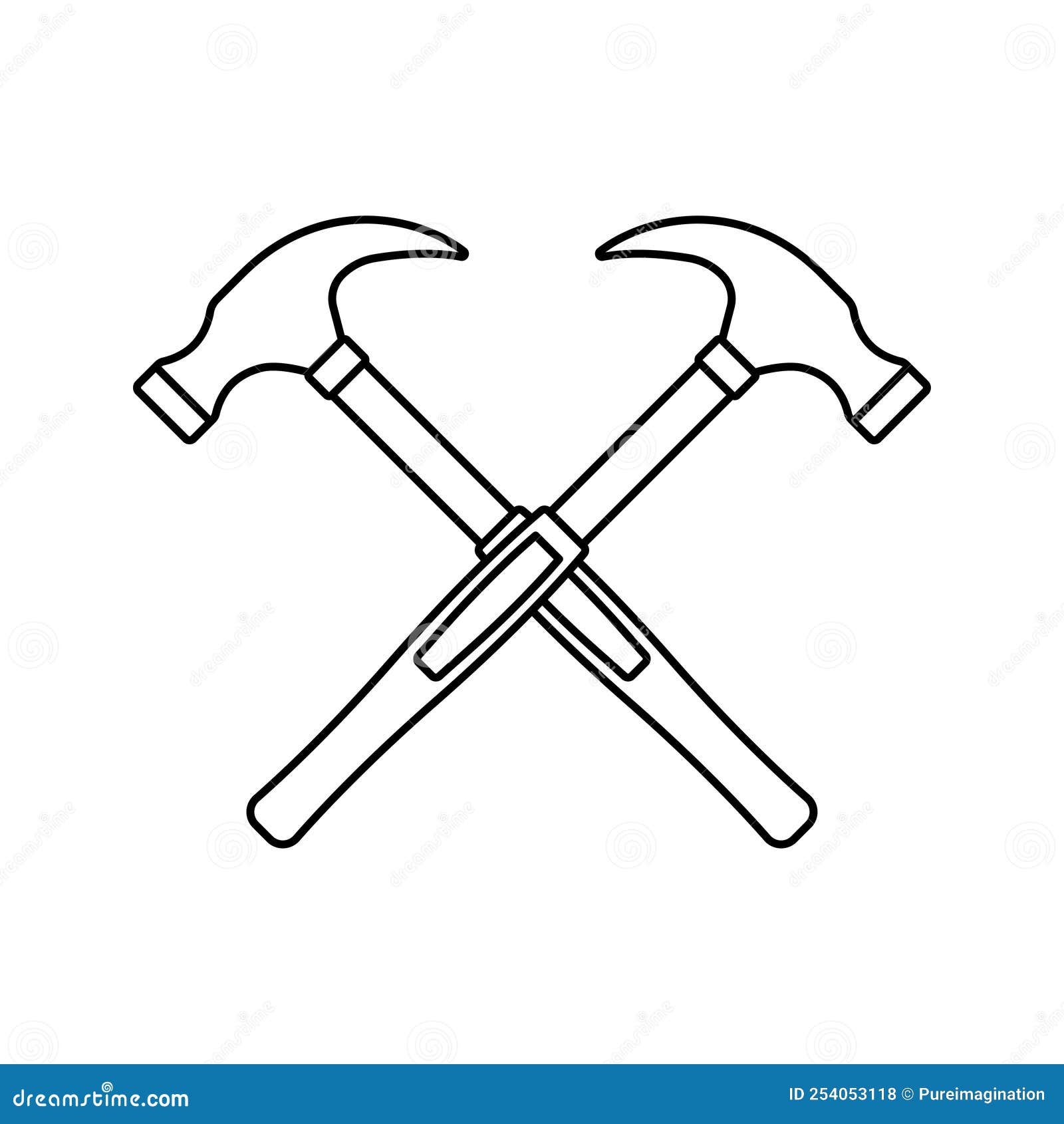 Coloring Page with Hammer for Kids Stock Vector - Illustration of page ...