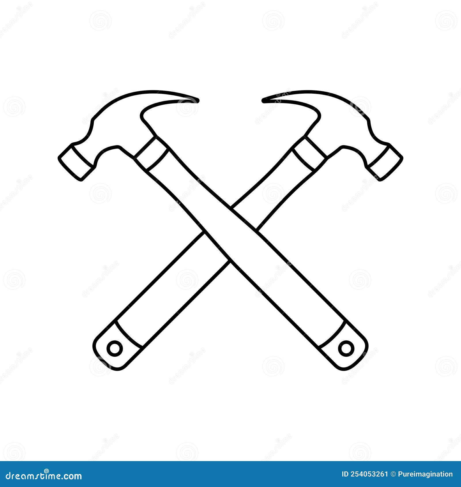 Coloring Page with Hammer for Kids Stock Vector - Illustration of clip ...